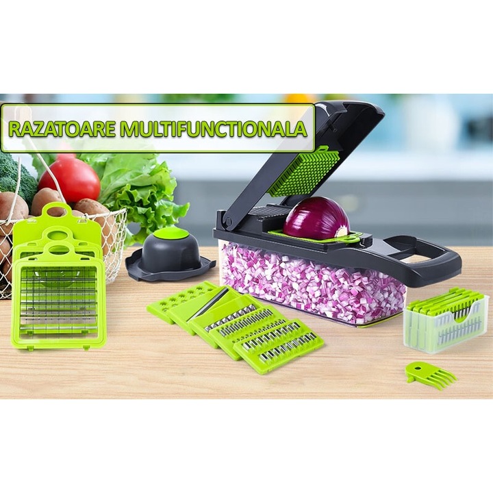 Razatoare multifunctionala pentru legume si fructe NEXTLY, lame ...
