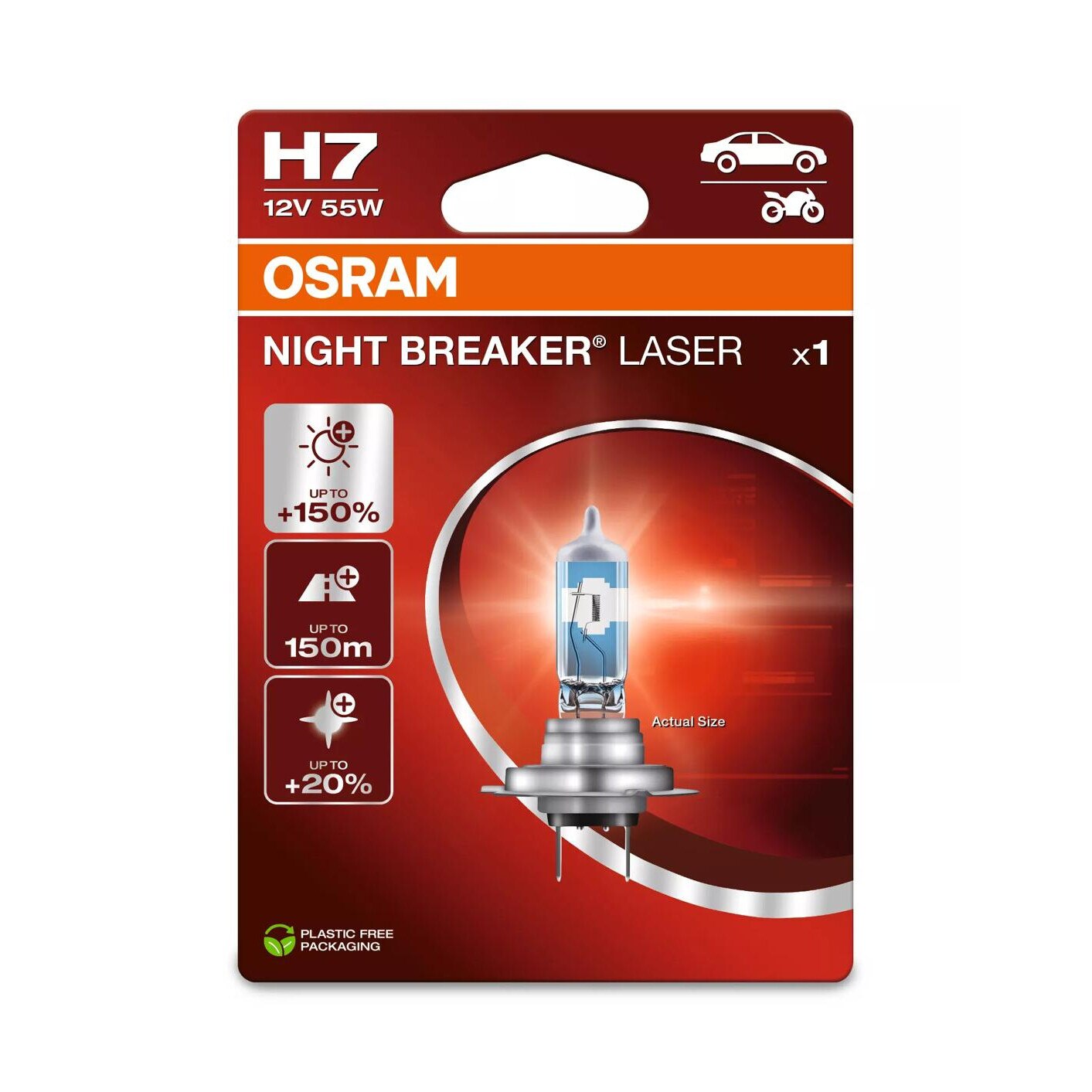 Bec auto far halogen Osram H7 Night Breaker Laser Next Gen +150%, 55W ...