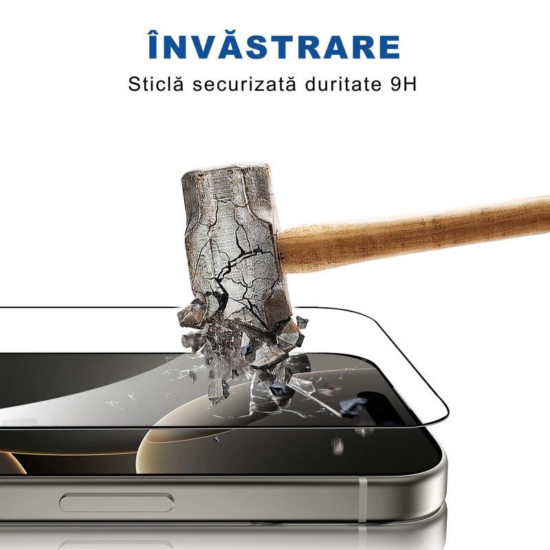 Folie protectie telefon, MOGU, sticla securizata, transparenta, set ...