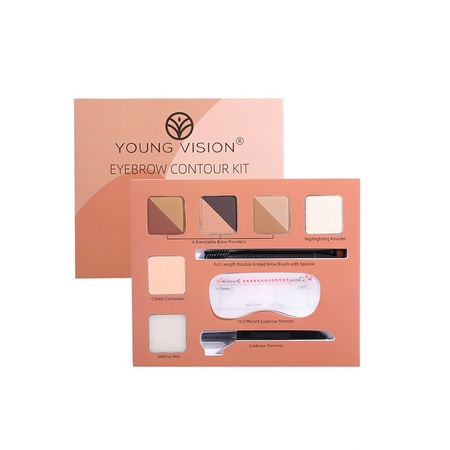 Kit sprancene YOUNG VISION 6 nuante pudra, iluminator, sapun de styling ...