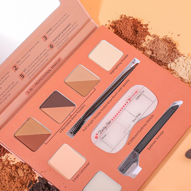 Kit sprancene YOUNG VISION 6 nuante pudra, iluminator, sapun de styling ...