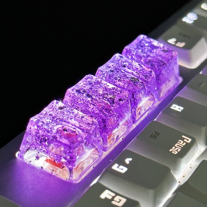 Capace de taste personalizate din rasina, transparent cu folie de aur ...