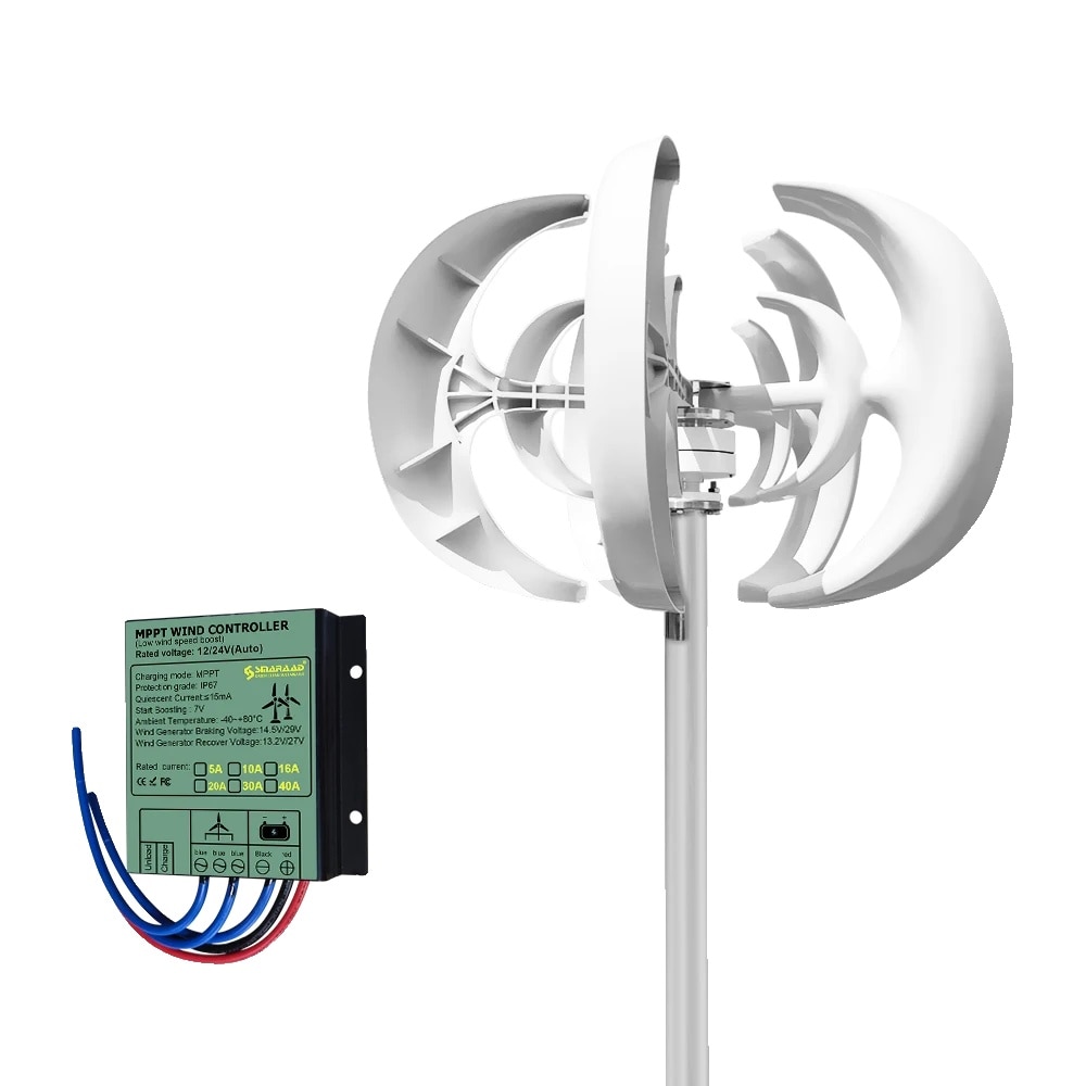 Turbina Eoliana Verticala 3000W, Sistem de Incarcare MPPT, 5 Palete ...