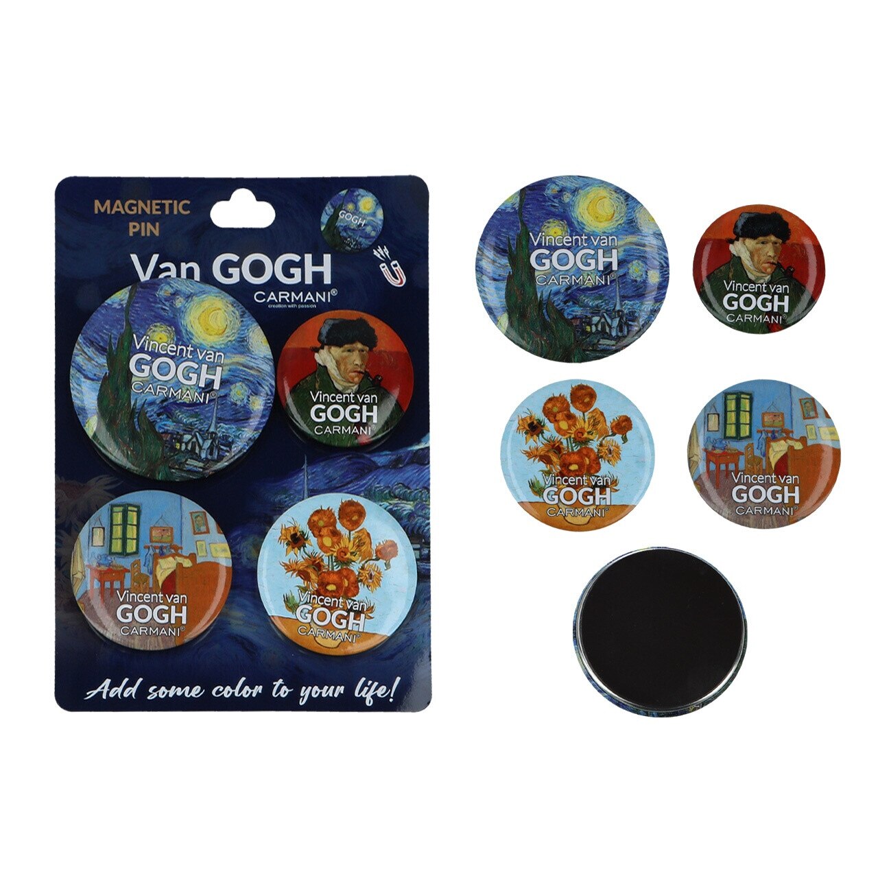 Set 4 pinuri magnetice, HANIPOL, V. Van Gogh - eMAG.ro
