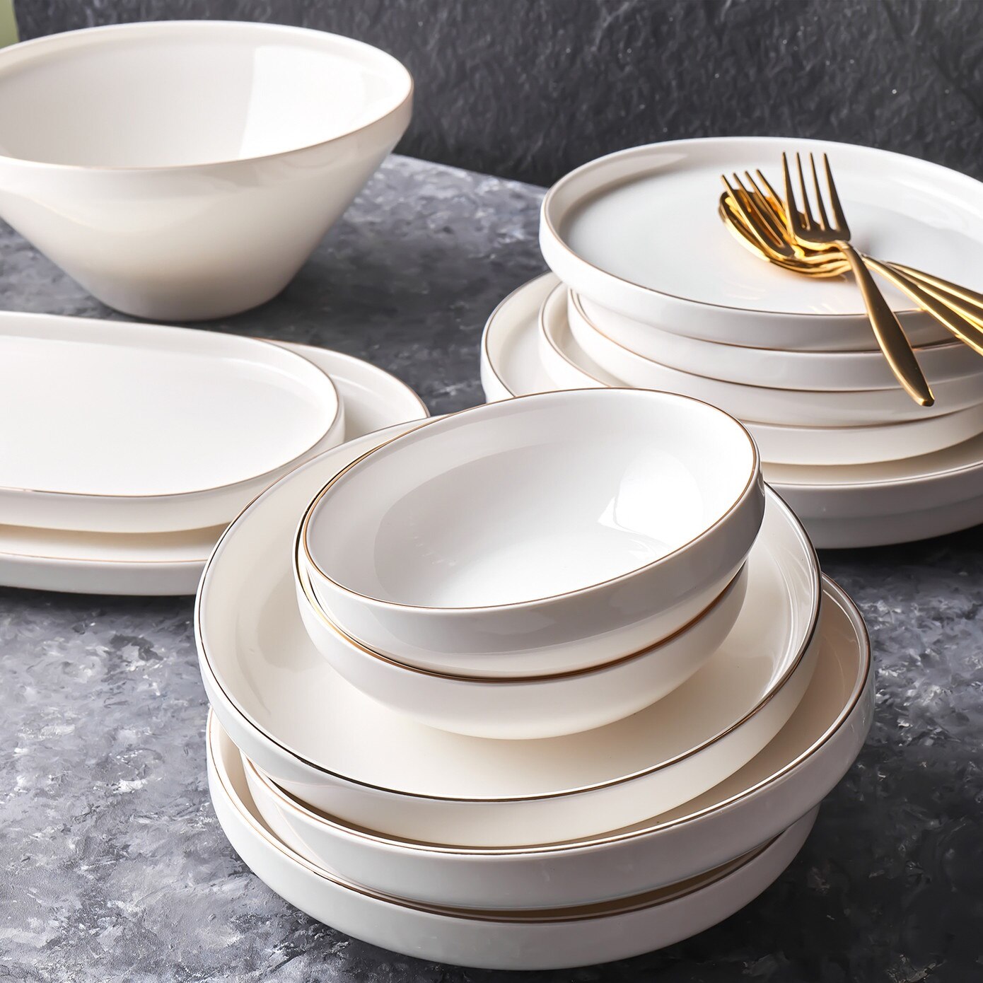 Set Vesela pentru 12 persoane Karaca Streamline New Saturn, 59 piese ...