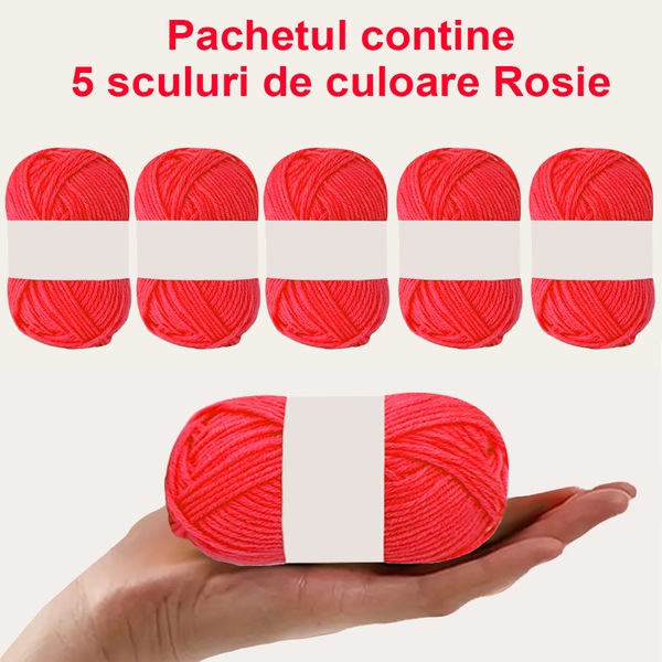 Fire textile, set 5 gheme, viu colorate, pentru tricotat, crosetat ...