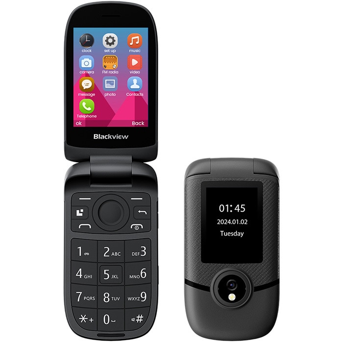 Telefon mobil Blackview N2000 Flip, Negru, Ecran 2.8-inch, 1500 mAh ...