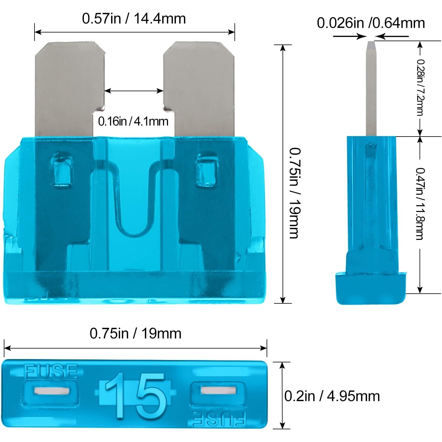 Set de sigurante auto, 100 piese, 3A, 5A, 7.5A, 2x10A, 15A, 2x20A, 25A ...