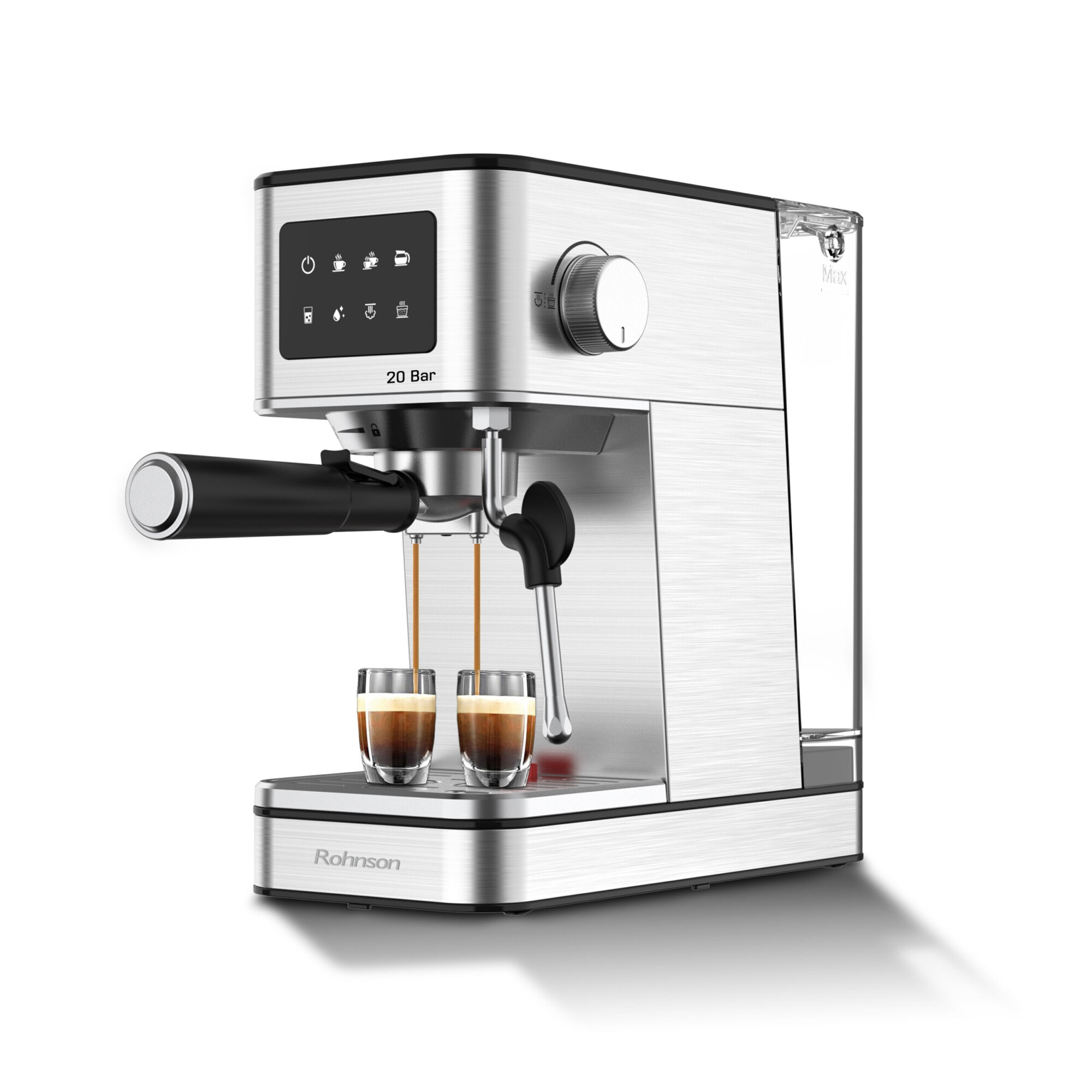Espressor manual slim, Rohnson R98050, 20 bari, 1.200W, 1, 7 L, 70dB ...