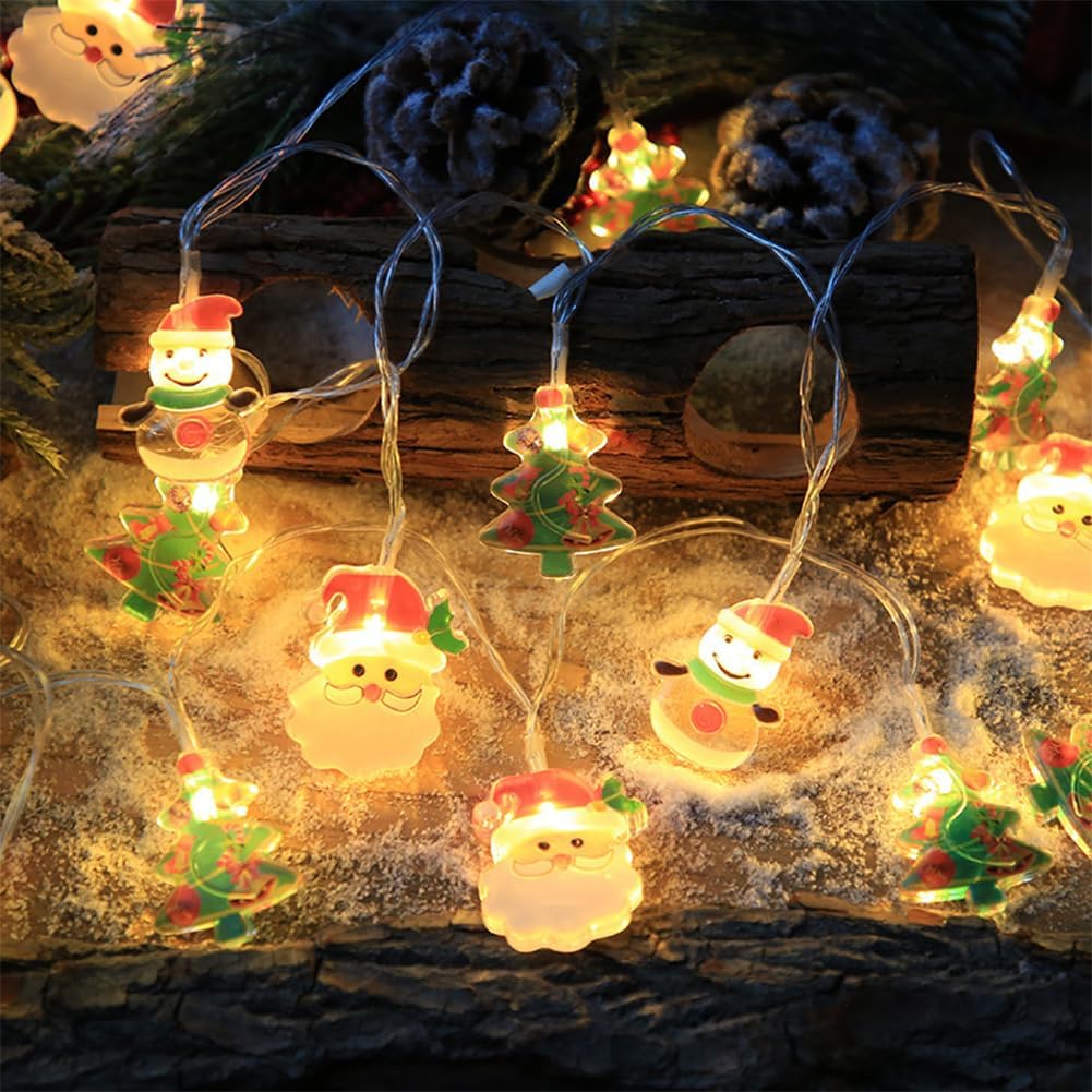 Ghirlanda de Craciun cu 20 LED-uri, 3 m, elemente: om de zapada, Mos ...