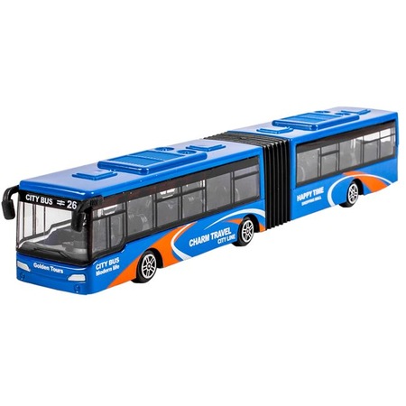 Vehicul Miniatura Autobuz Dublu Albastru - Galben - eMAG.ro
