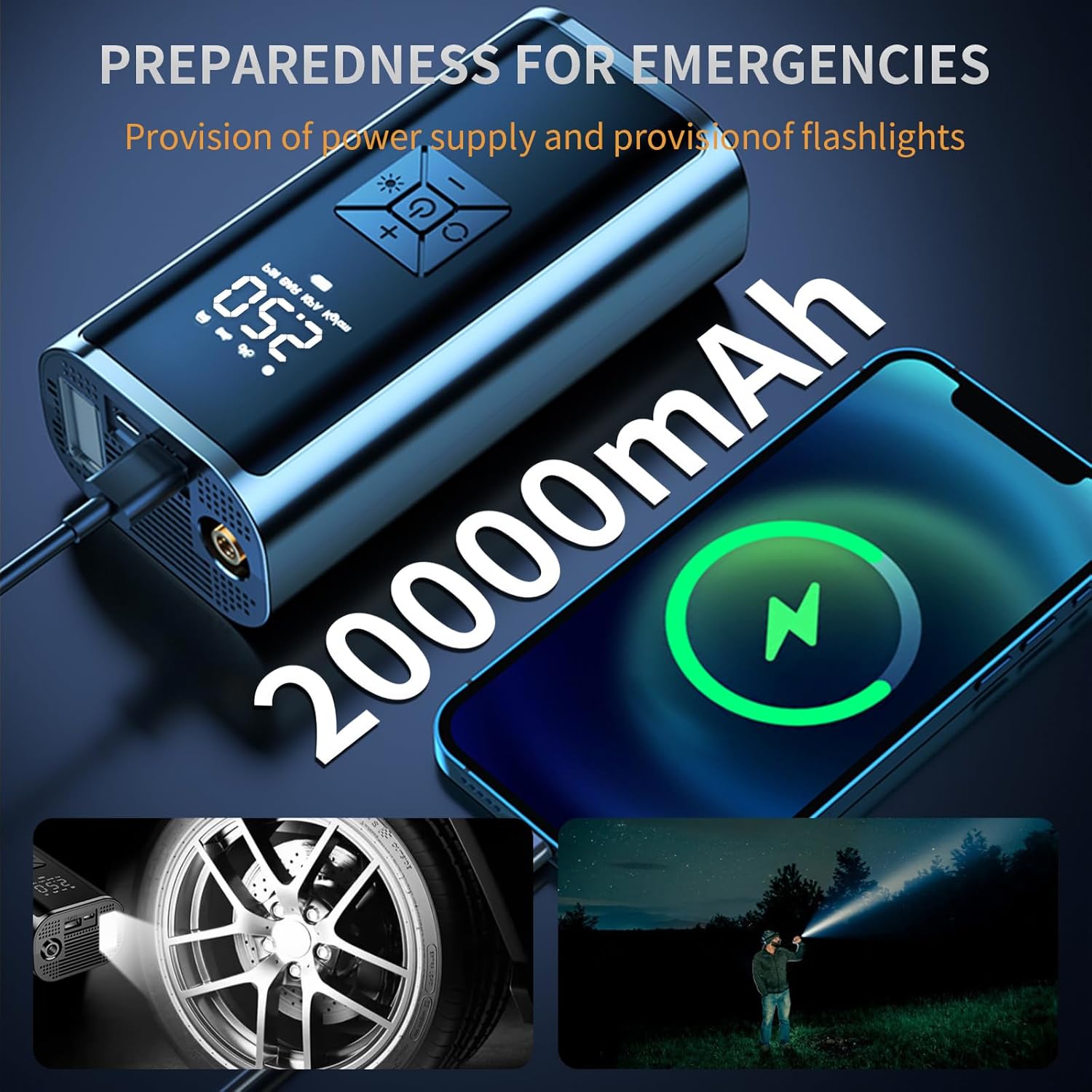 Compresor Auto Portabil，Compresor de aer cu inflator de anvelope ...