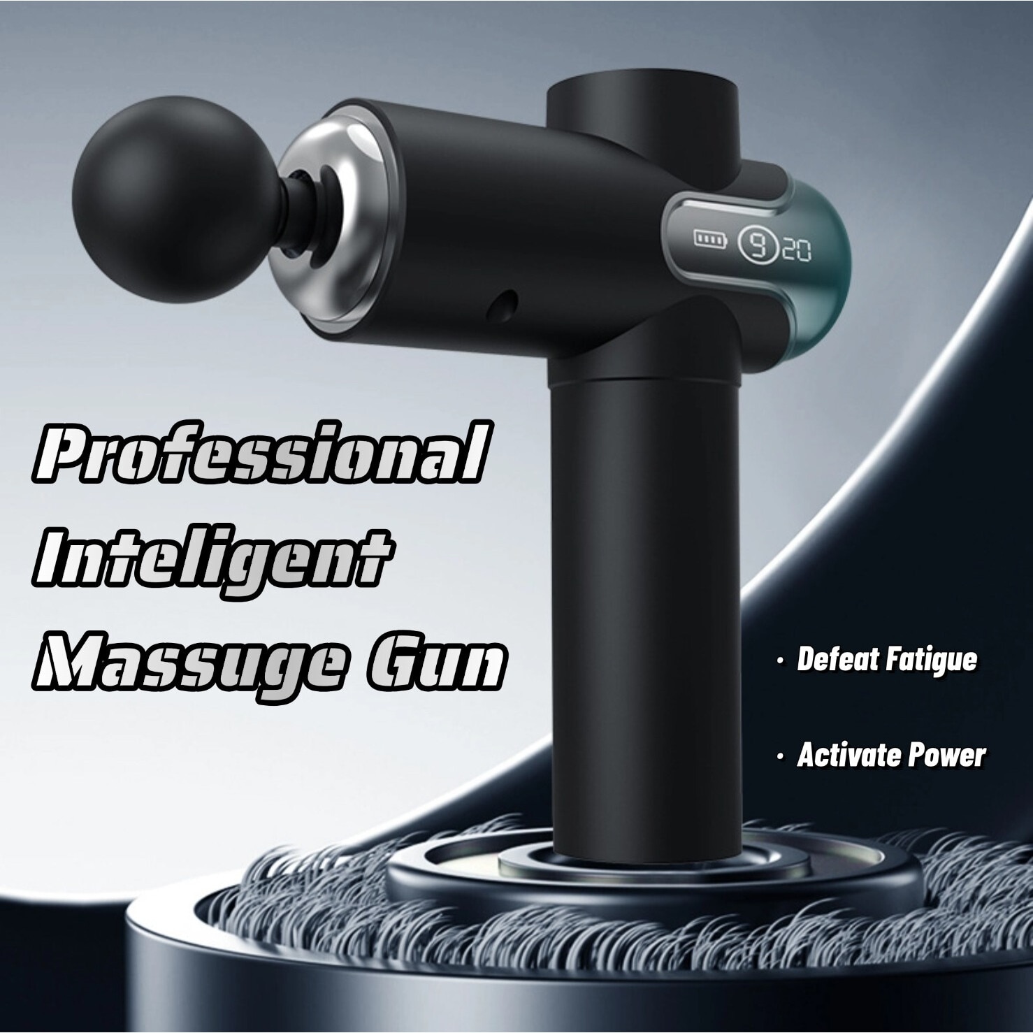 Aparat pentru masaj profesional，tip pistol, 4 capete, 3200 percutii ...