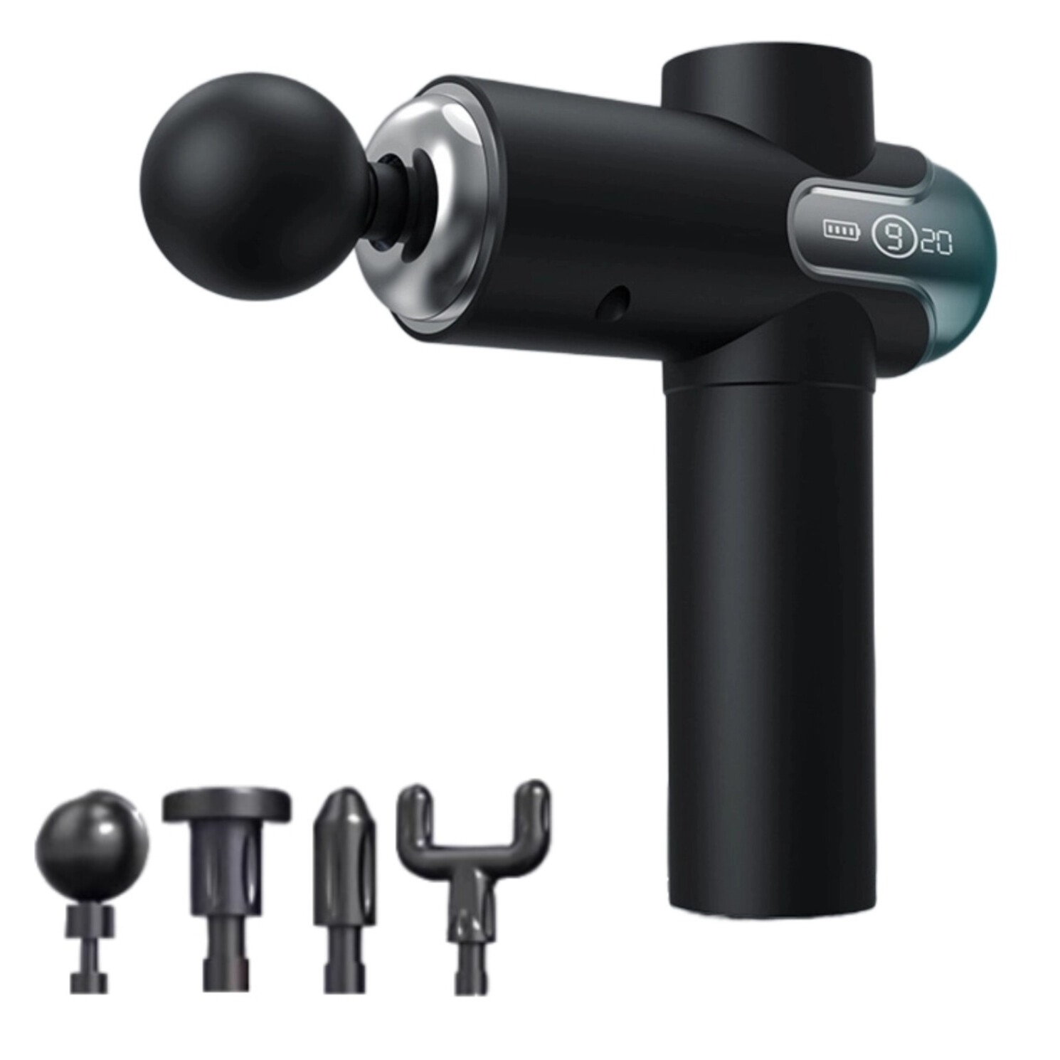 Aparat pentru masaj profesional，tip pistol, 4 capete, 3200 percutii ...