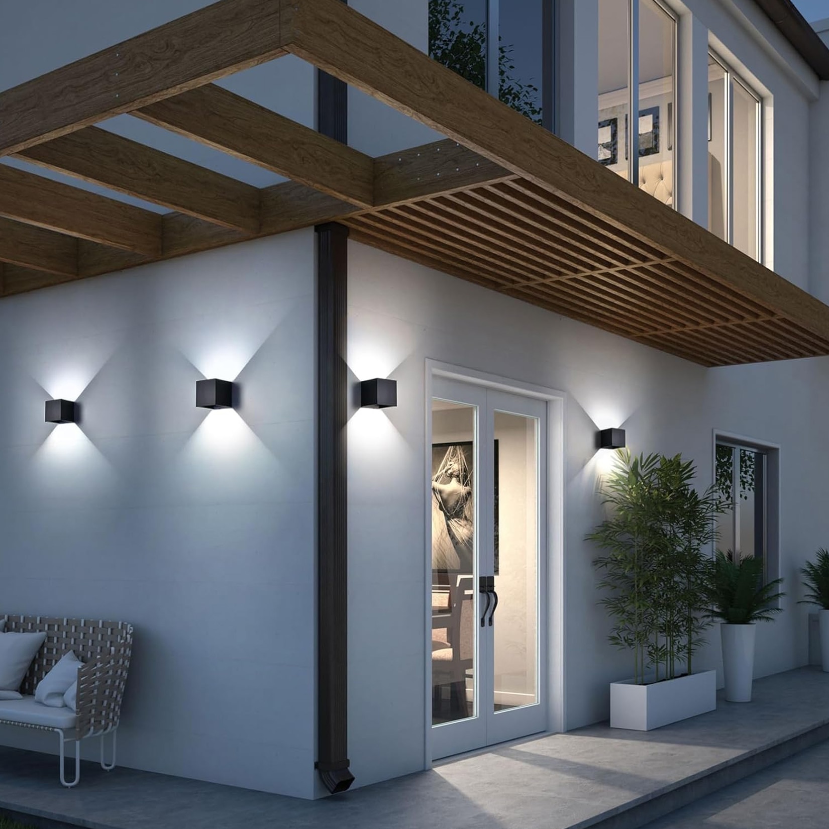 Set 2 Aplica Led De Perete Morovan, 12W, 3000K, Lampa De Perete ...