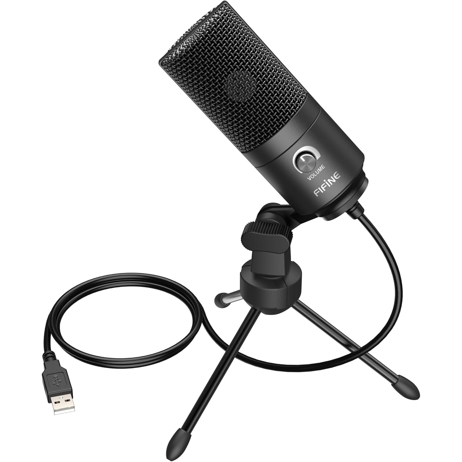 Microfon Condenser FIFINE K669B, Cardioid, USB, Control Volum, PC, PS4 ...