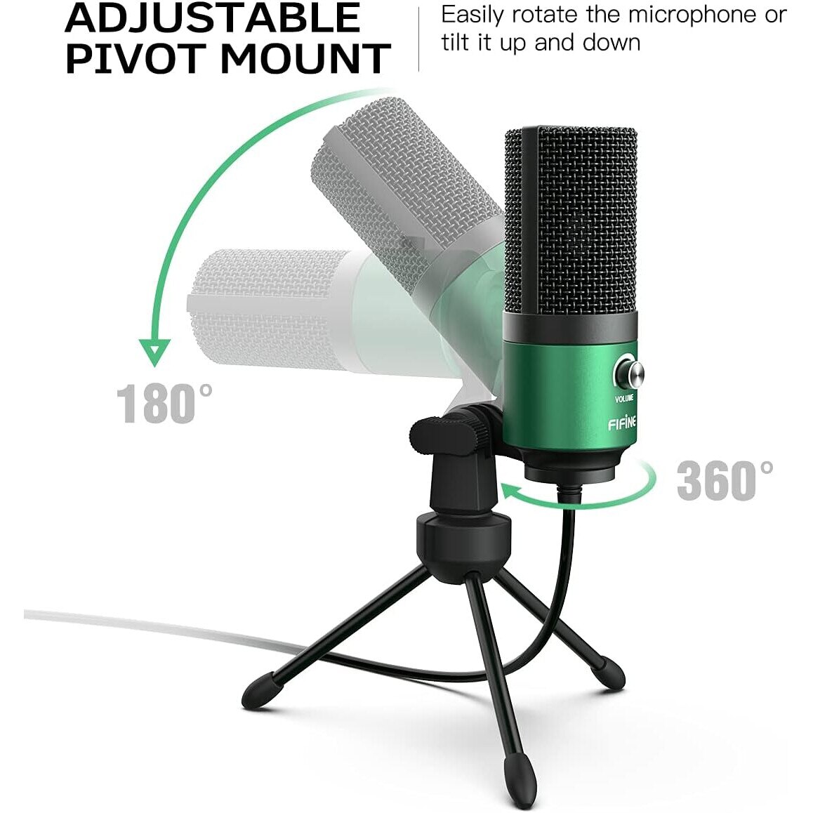 Microfon Condenser FIFINE K669G, Cardioid, USB, Control Volum, PC, PS4 ...
