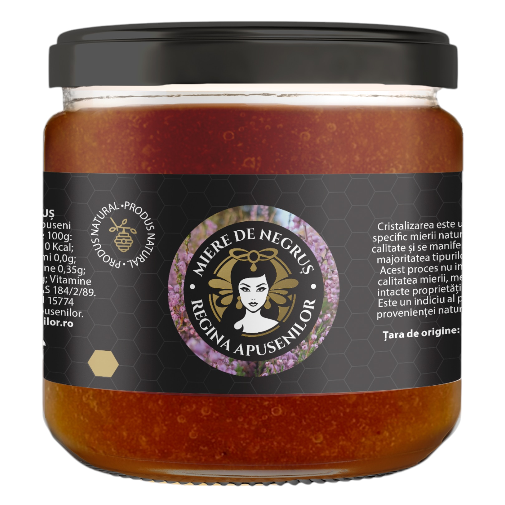 Miere de negrus, iarba neagra, Regina Apusenilor, 500 g - eMAG.ro