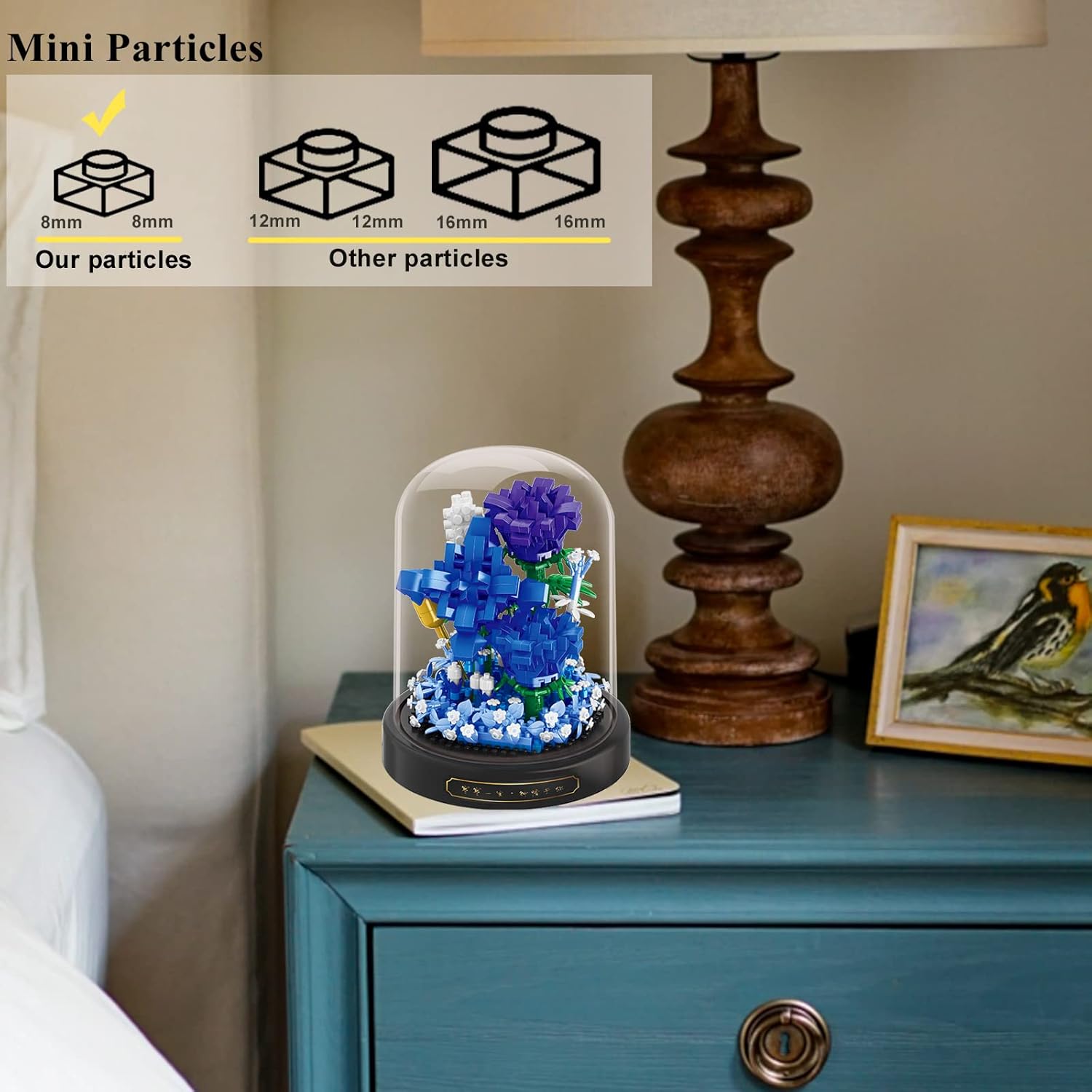 Конструктор, 630 части, цветя, син, с предпазно покритие - eMAG.bg