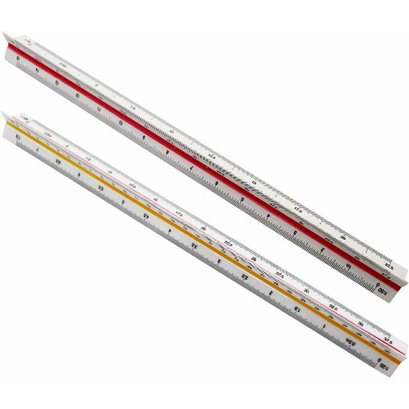 Set rigle arhitectura 30cm, plastic, 2 piese, proportii 1:20-1:500 ...