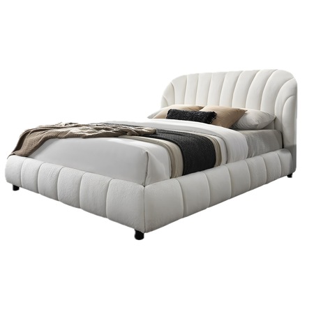 Pat tapitat Milano cu bucle 140x200, cadru din lemn cu somiera fixa ...