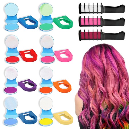 Set de 11 Crete Colorate pentru Par, AMRINUGL, Mix Culori, Lavabile ...