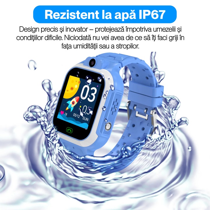 Ceas inteligent pentru copii cu GPS, DH15, 4G, ecran tactil HD 1.83 ...