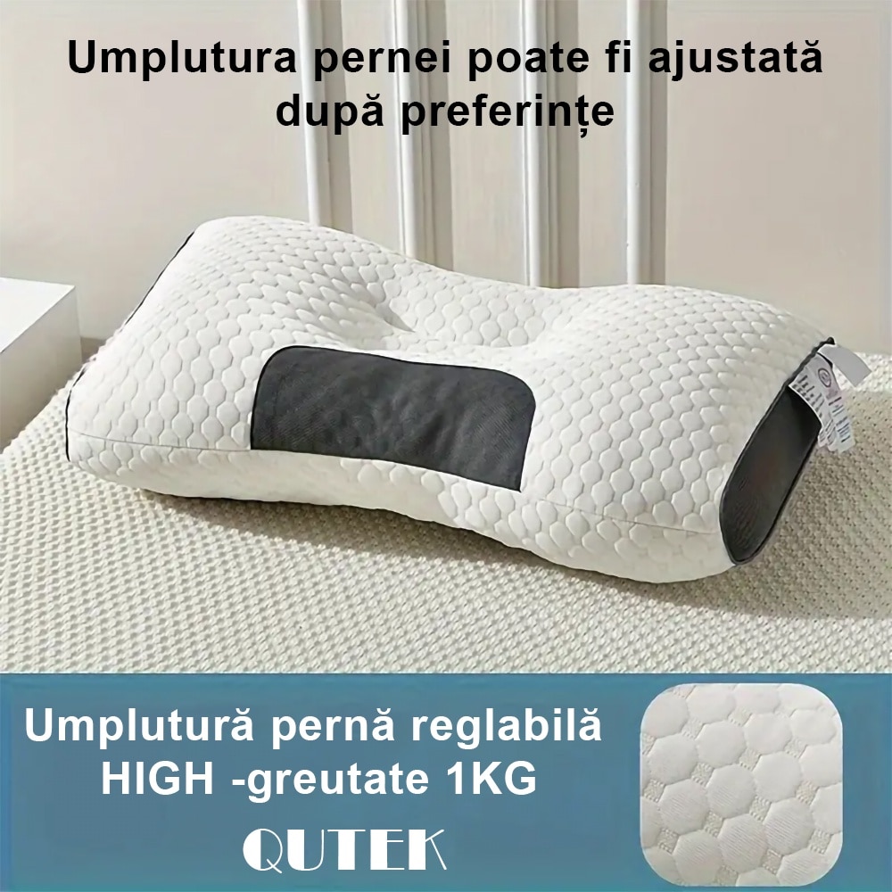 Perna ortopedica pentru dormit ajustabila QUTEK®️, fibre respirabile ...