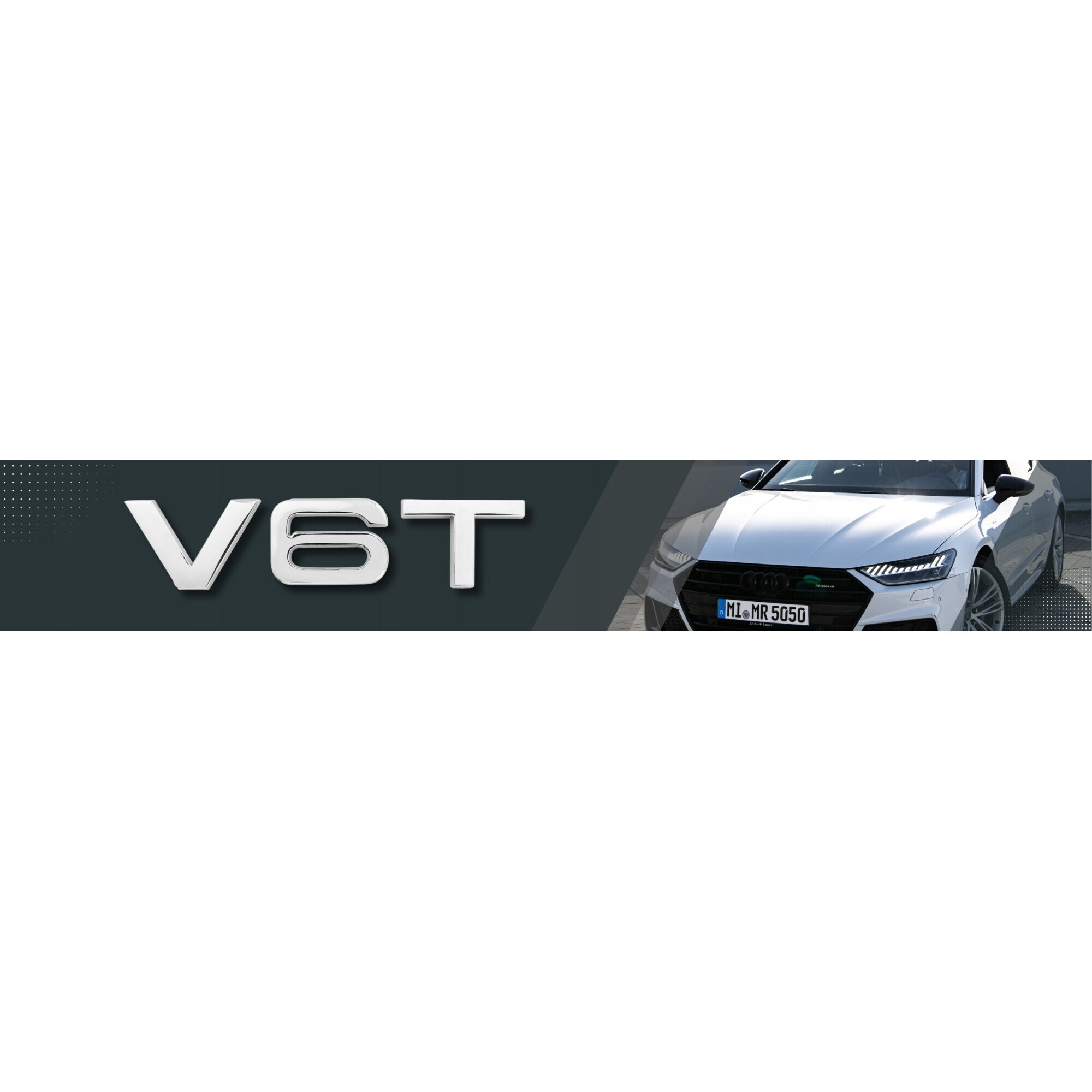 Ecuson autoadeziv AUDI V6T 8, 6x1, 9 cm Argintiu - eMAG.ro