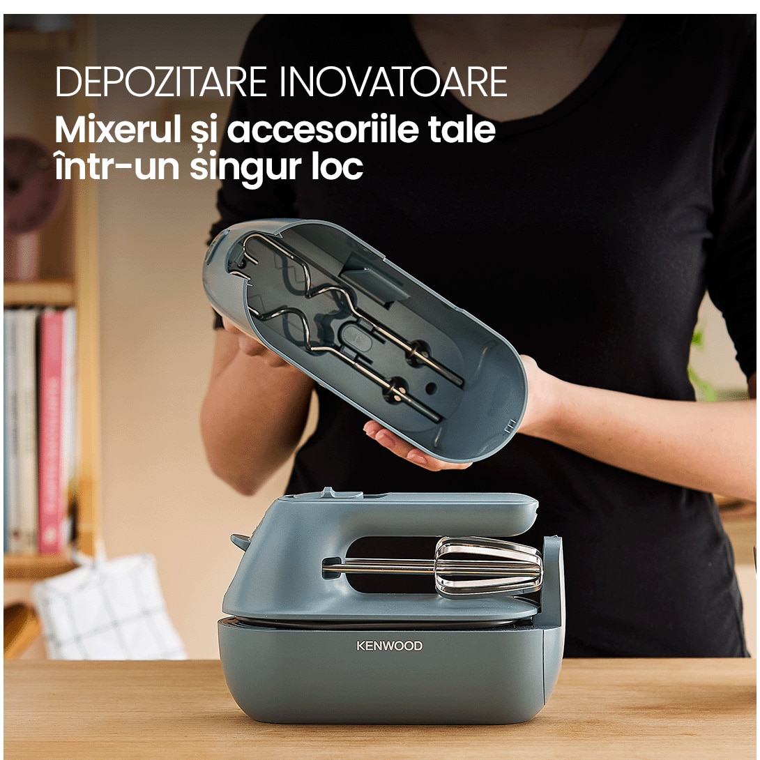 Mixer de mana Kenwood QUICKMIX GO HMP40.000GY, 350 W, 5 viteze, 2 ...