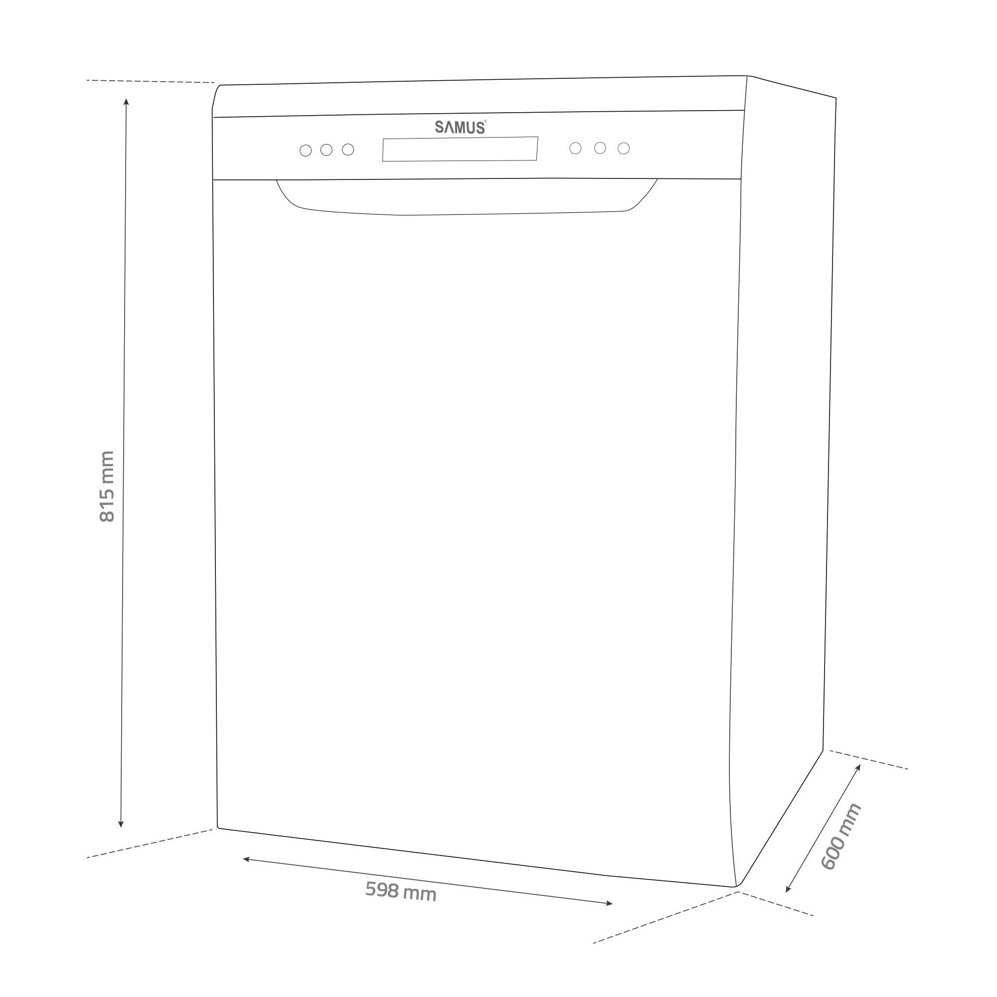 Masina de spalat vase Samus SDSB612.6, 12 seturi, 6 Programe, Latime 60 ...