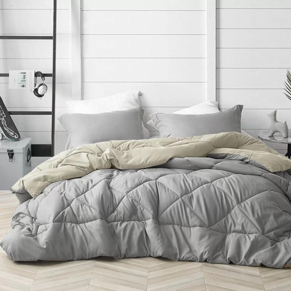 Pilota 220x240cm, Microfibra, Gri/Bej - eMAG.ro