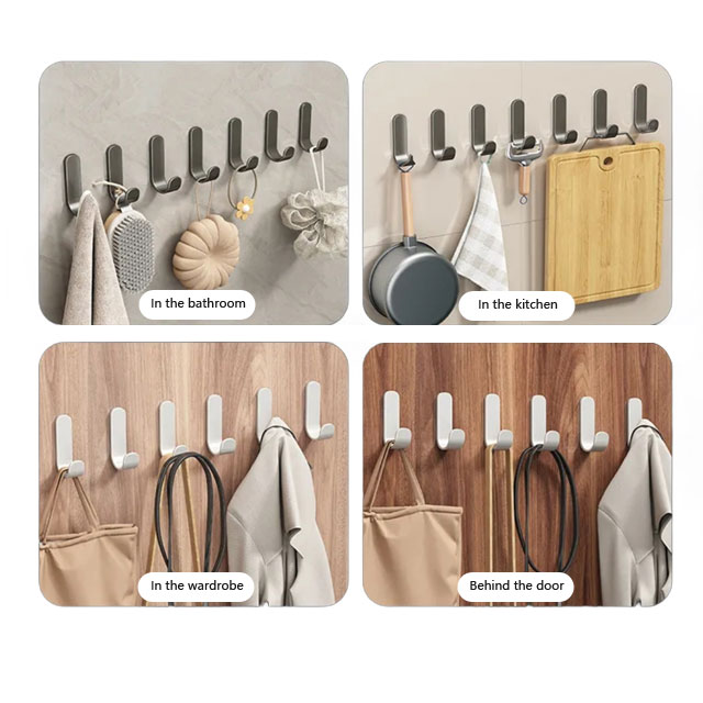Set de 5 carlige adezive din otel carbon, carlige pentru prosoape ...