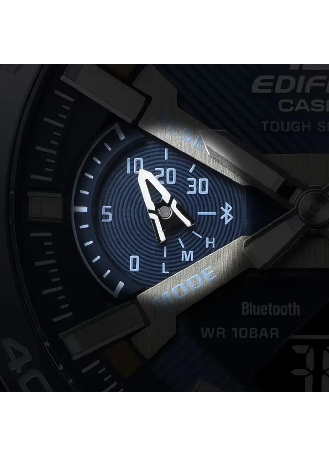 Ceas barbati Casio Edifice Bluetooth Solar, carbon albastru, bratara ...