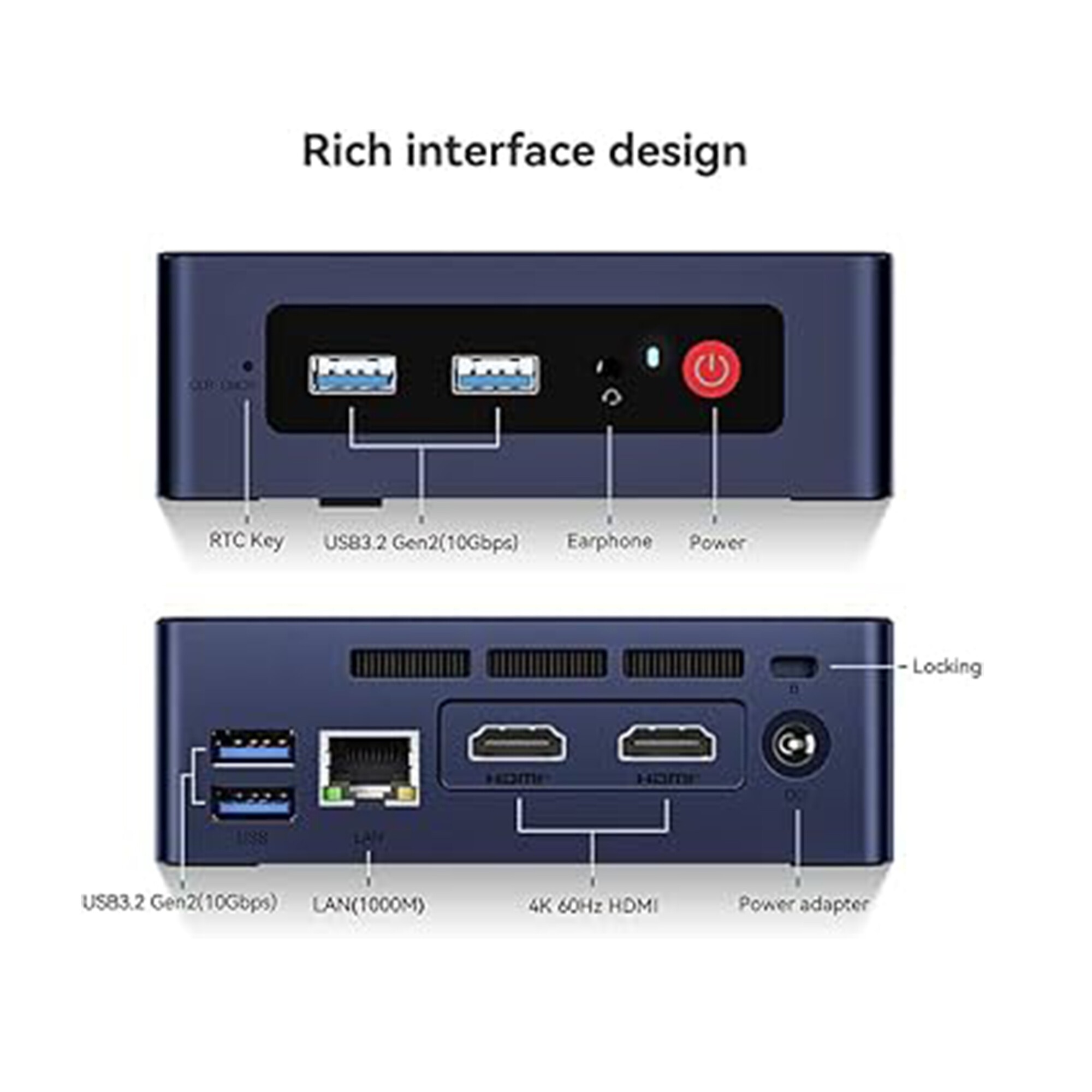 Mini PC Beelink Mini S12 Pro, 16 GB RAM, 500 GB SSD, Windows 11, LAN, WiFi 6, 4K, 3,4 GHz, Mini ...