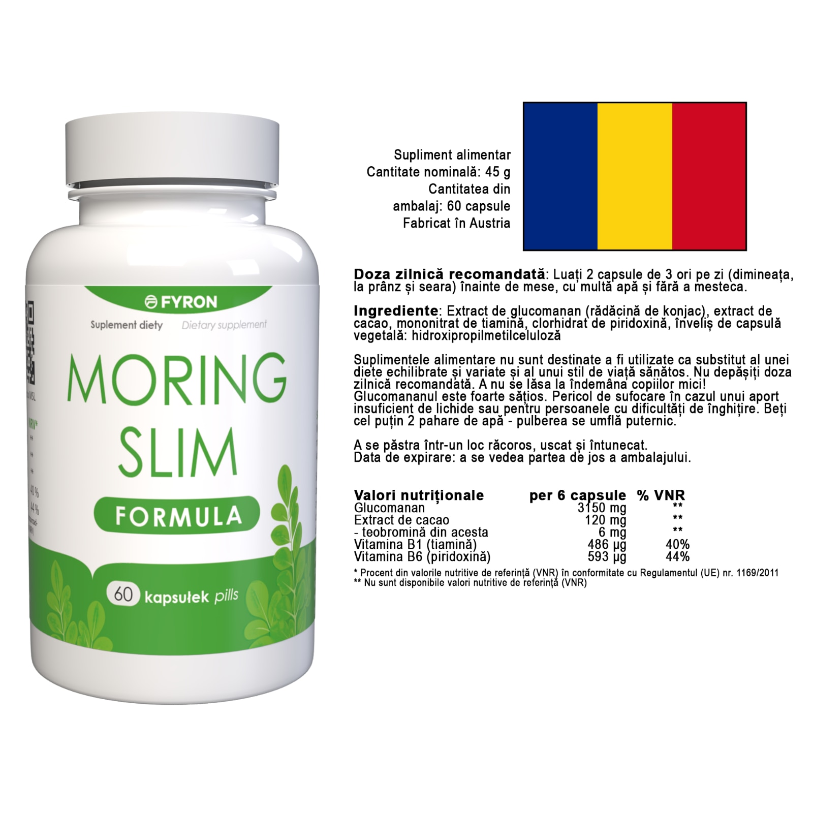 Moring Slim - 180 Capsule (3 x 60 apsule) - Pachet de 3 - eMAG.ro