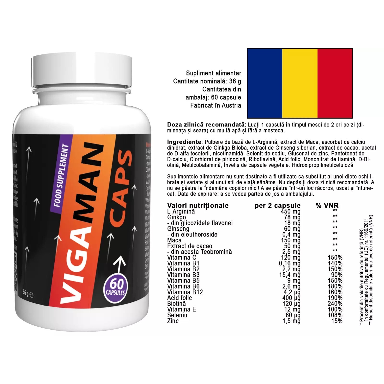 Vigaman - 180 Capsule (3 x 60 capsule) - Pachet de 3 - eMAG.ro