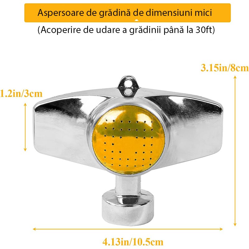 Set 2 aspersoare, Rqiurpn, metal, 360 grade, raza de stropire 4m ...