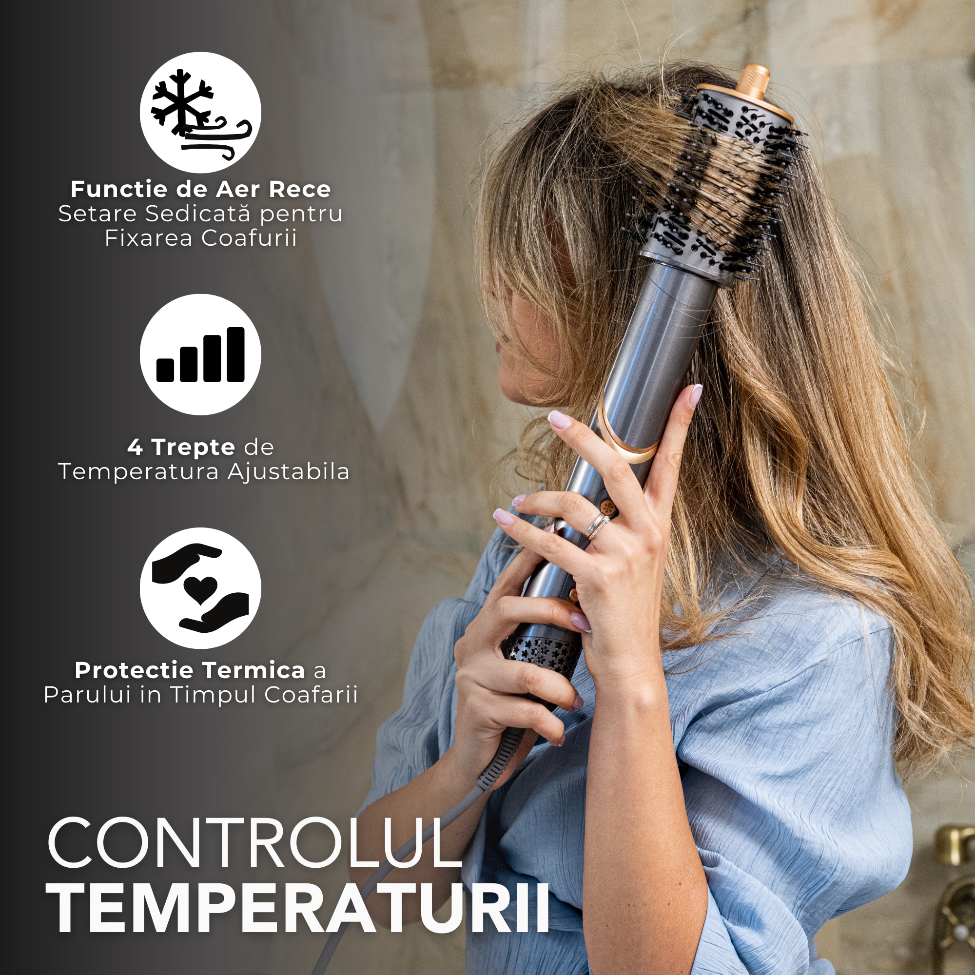 Uscator de Par Profesional 8 in 1, Uniorange, Multifunctional, 4 Trepte ...