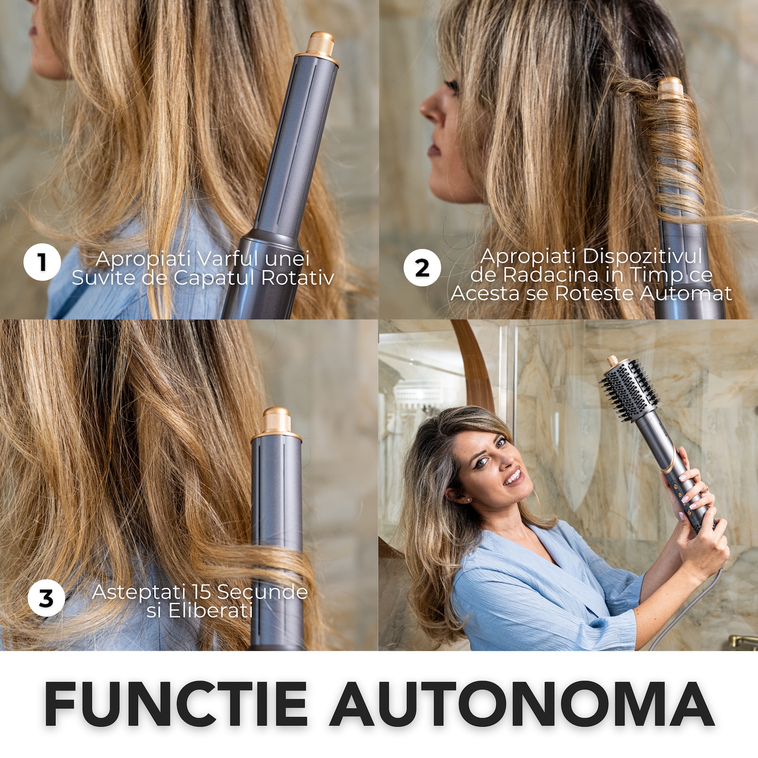 Uscator de Par Profesional 8 in 1, Uniorange, Multifunctional, 4 Trepte ...