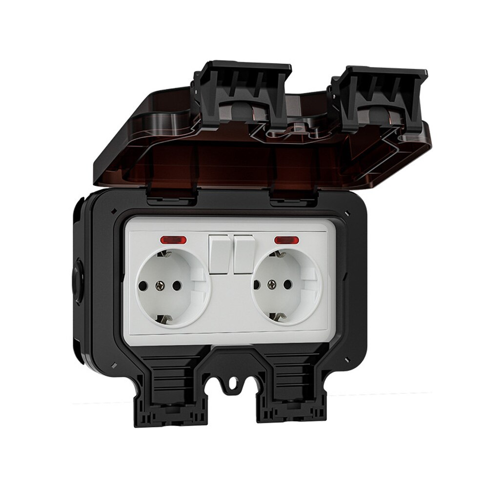 Priza electrica dubla exterior, LEOKOR®, Versiune cu inaltime ...