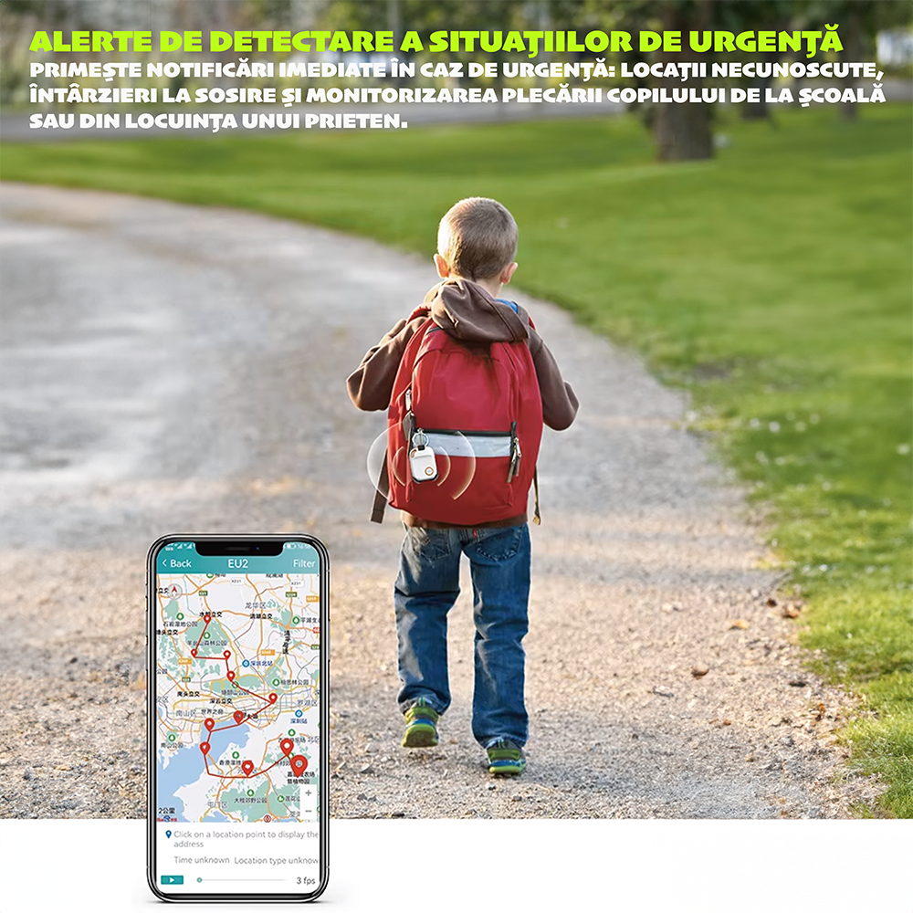 Dispozitiv GPS 4G CYBERDUST pentru Copii, Parinti si Bunici, Alarma de ...
