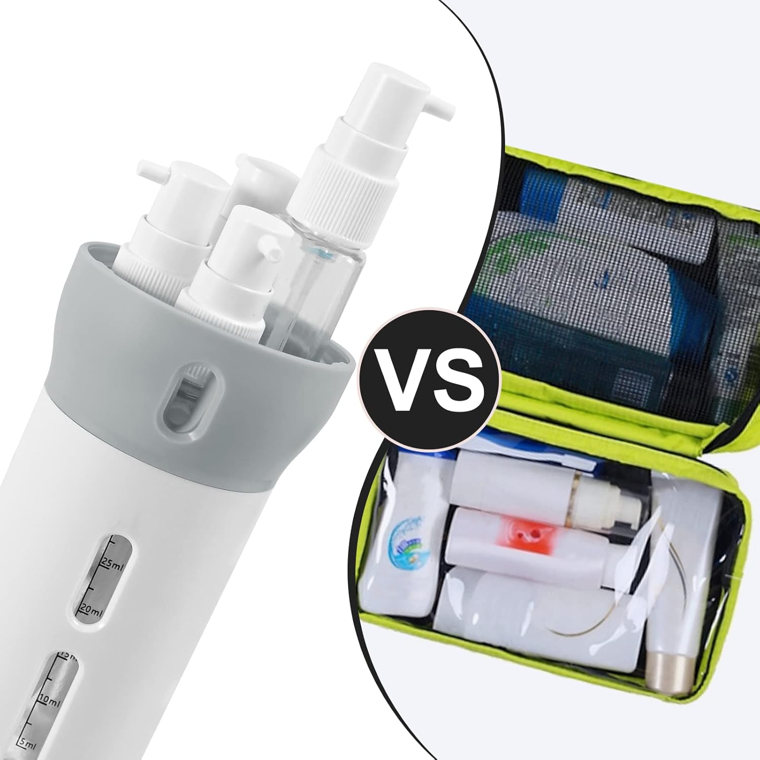 Dispenser lichide pentru calatorie 4-in-1, 4 recipiente, 40 ml ...