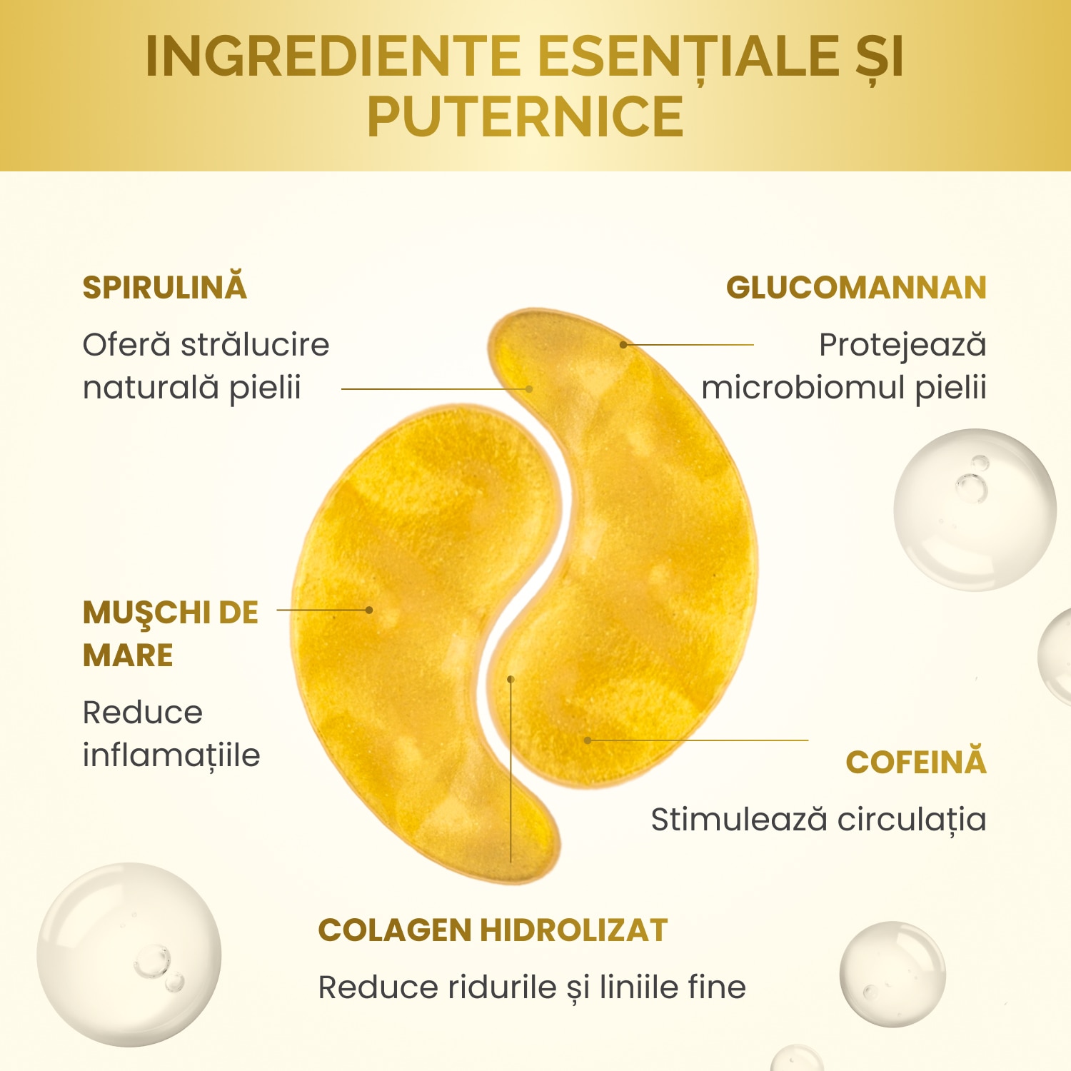 Masca hidratanta, plasturi pentru ochi PLANTIFIQUE™ cu colagen, cofeina ...