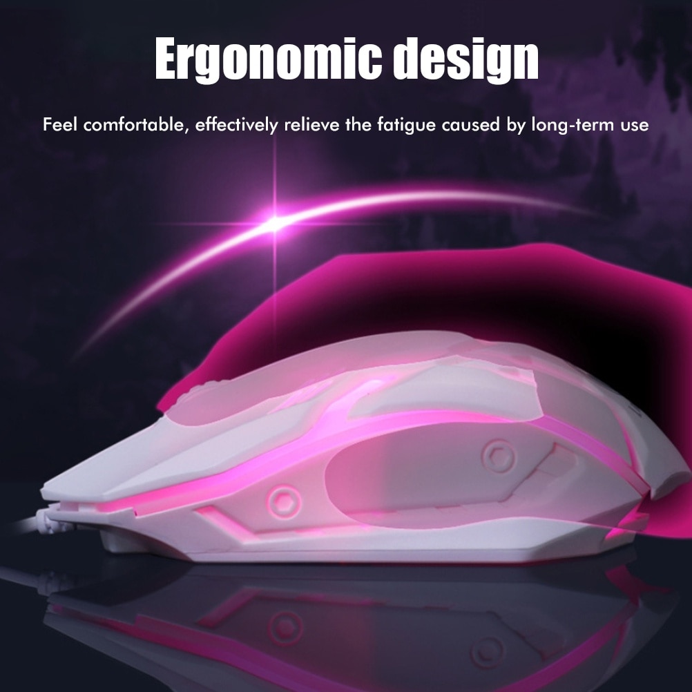 Set tastatura si mouse Jormftte, iluminare LED colorata, design ...