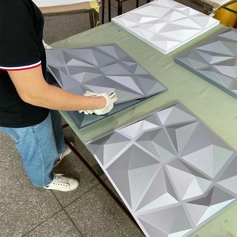 Panou decorativ 3D, Cozevdnt, PVC, alb, 60x60cm - eMAG.ro