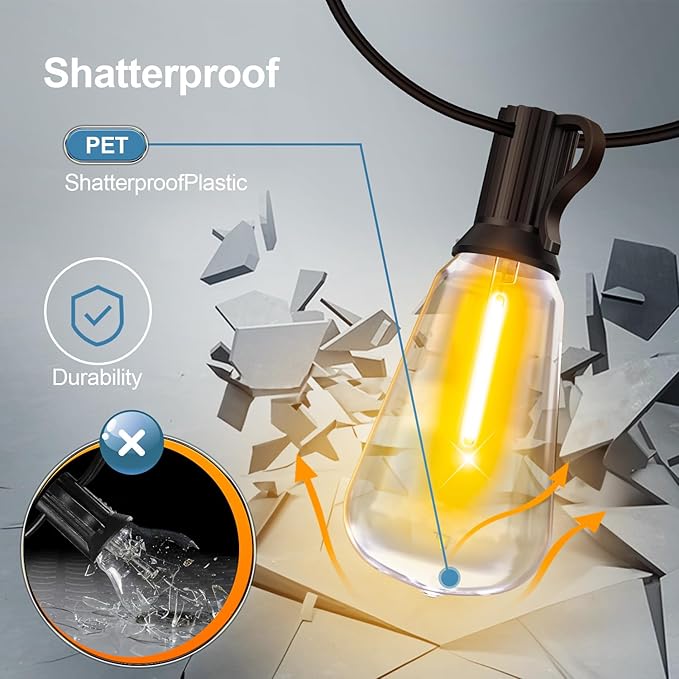 Luminile de exterior cu LED, 50 becuri ST38, dimabile, rezistente la ...