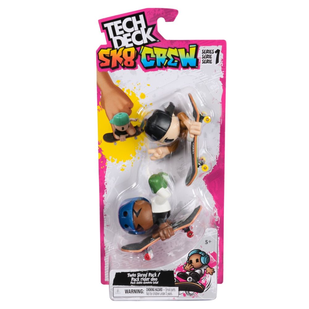 Tech Deck, SK8 Crew, set 2 mini placi de skateboard cu 2 figurine ...