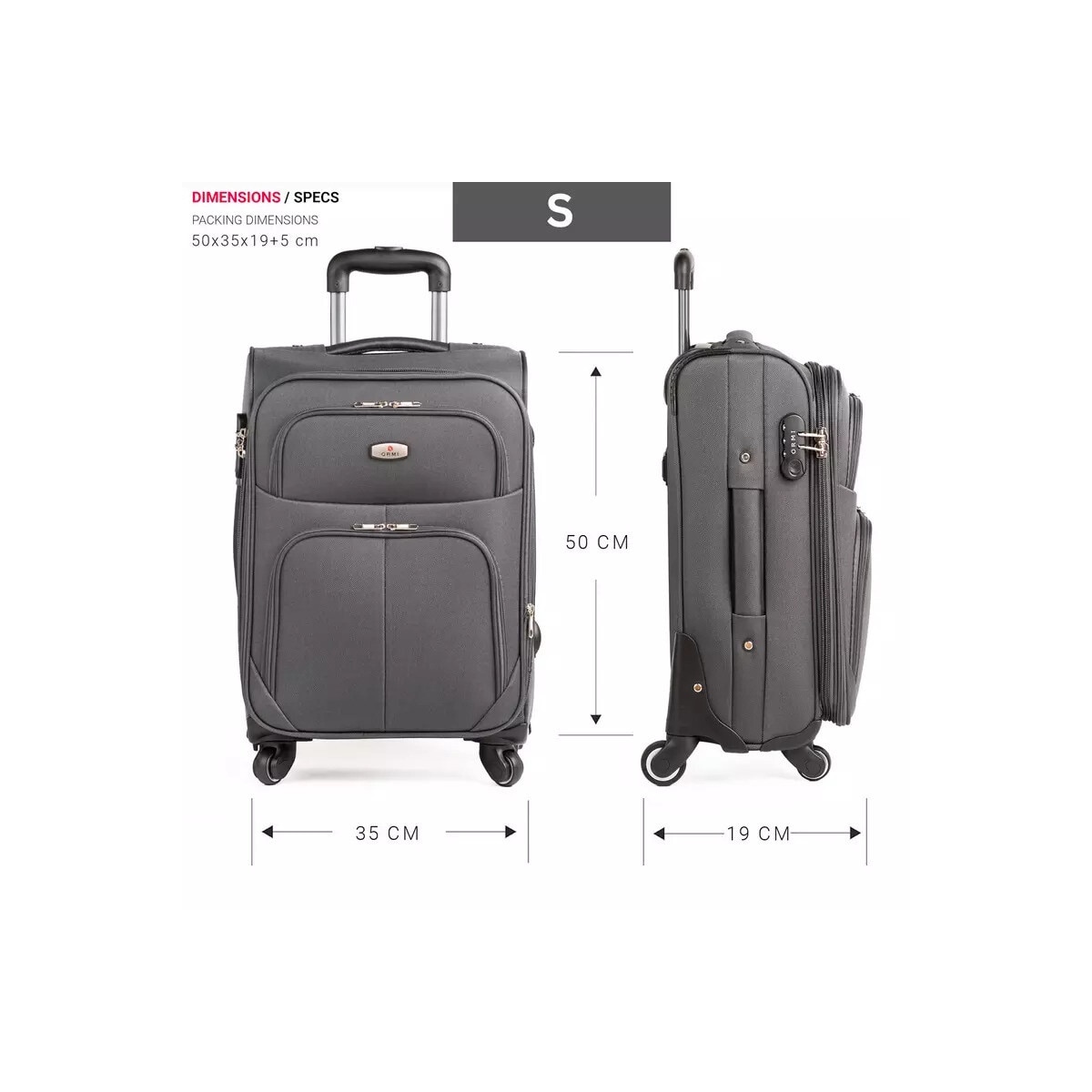 Troler ORMI dimensiuni de cabina 55x40x20 4 roti rezistente 360 grade ...