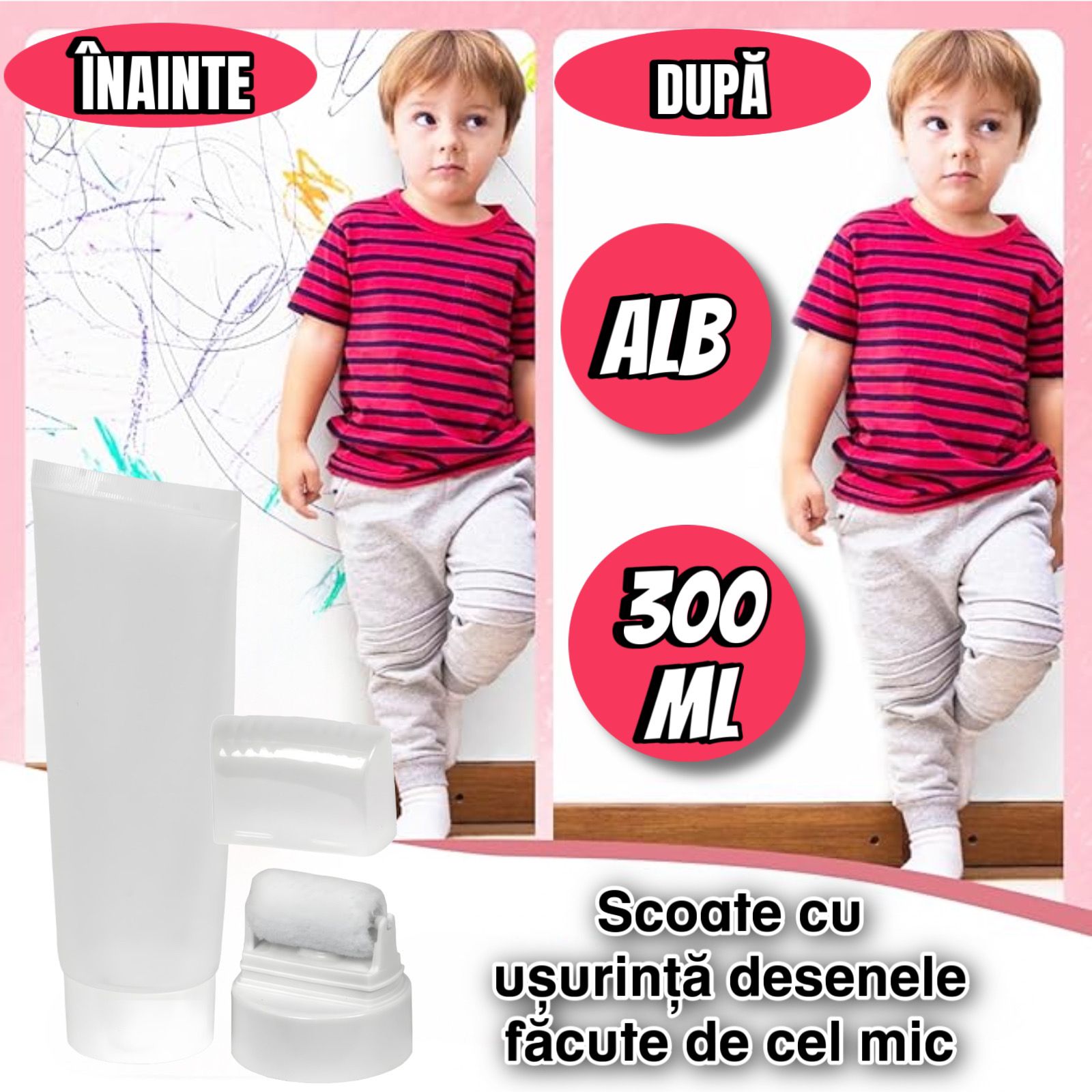 Rola de vopsit, trafalete, ElectricS, cu vopsea super lavabila inclusa ...